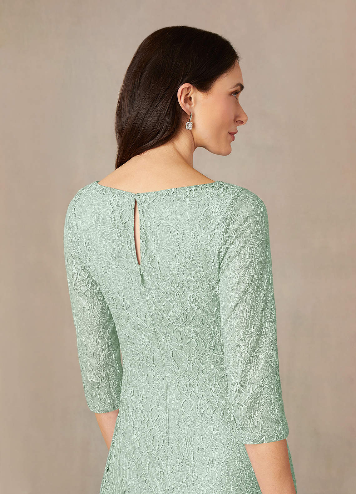 Azazie Lola Agave Sheath Lace Dress | Azazie