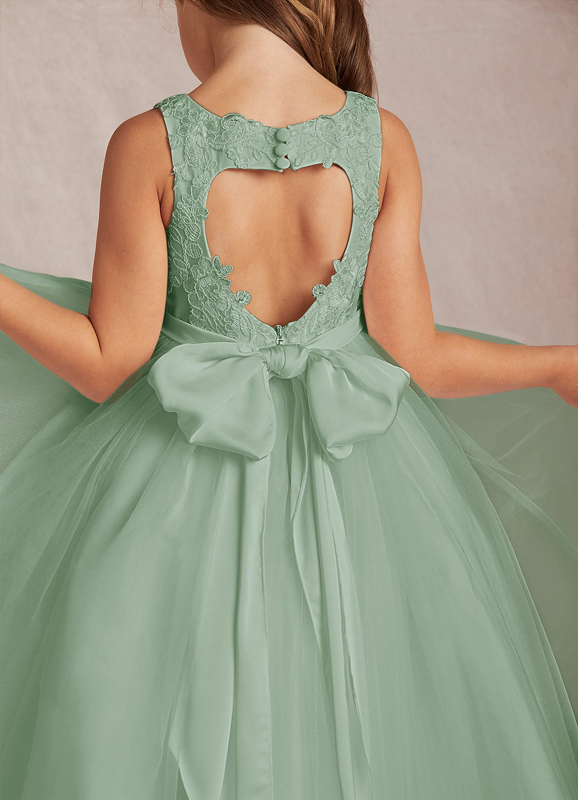 Azazie Calla Agave Ball-Gown Lace Tulle Dress | Azazie