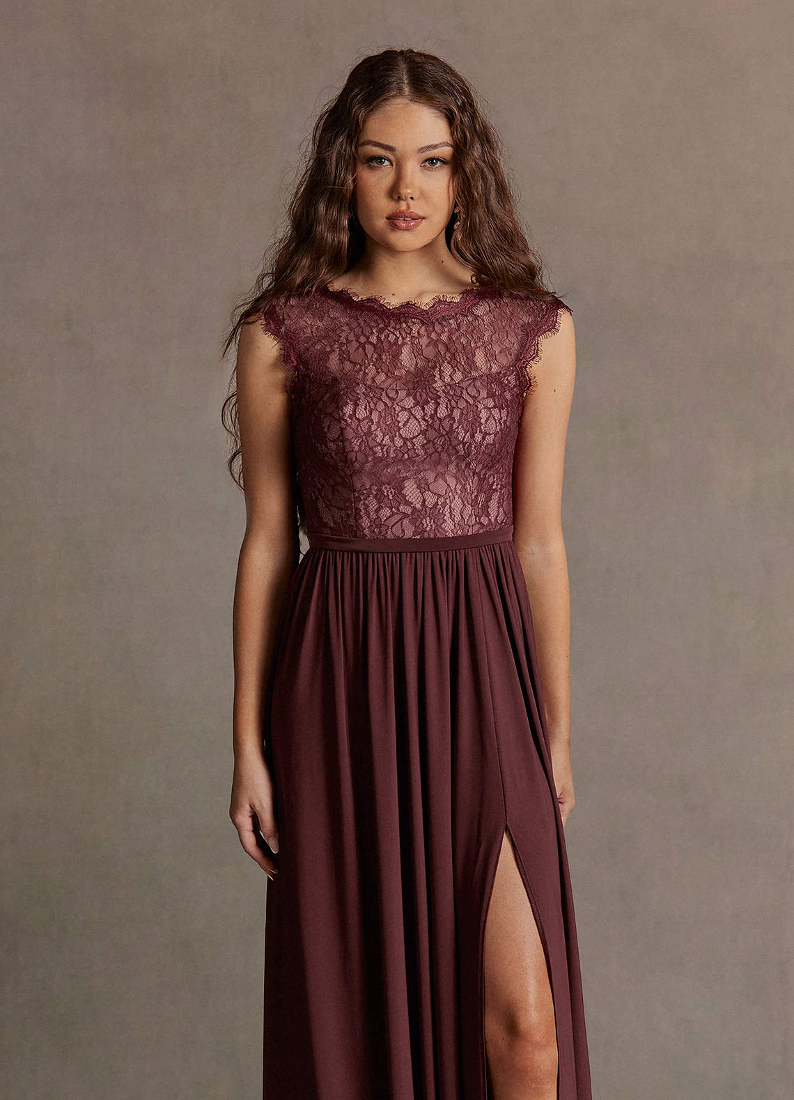 Anna Wine Plunging Back Maxi Dress | Azazie