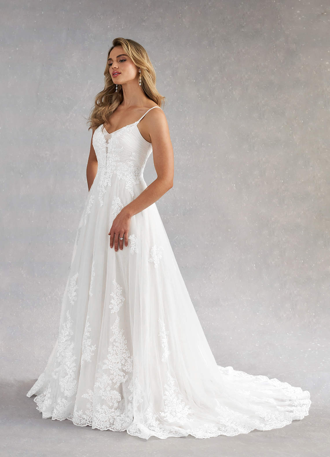 Azazie Avarie Diamond White A-Line Sequins Tulle Dress | Azazie