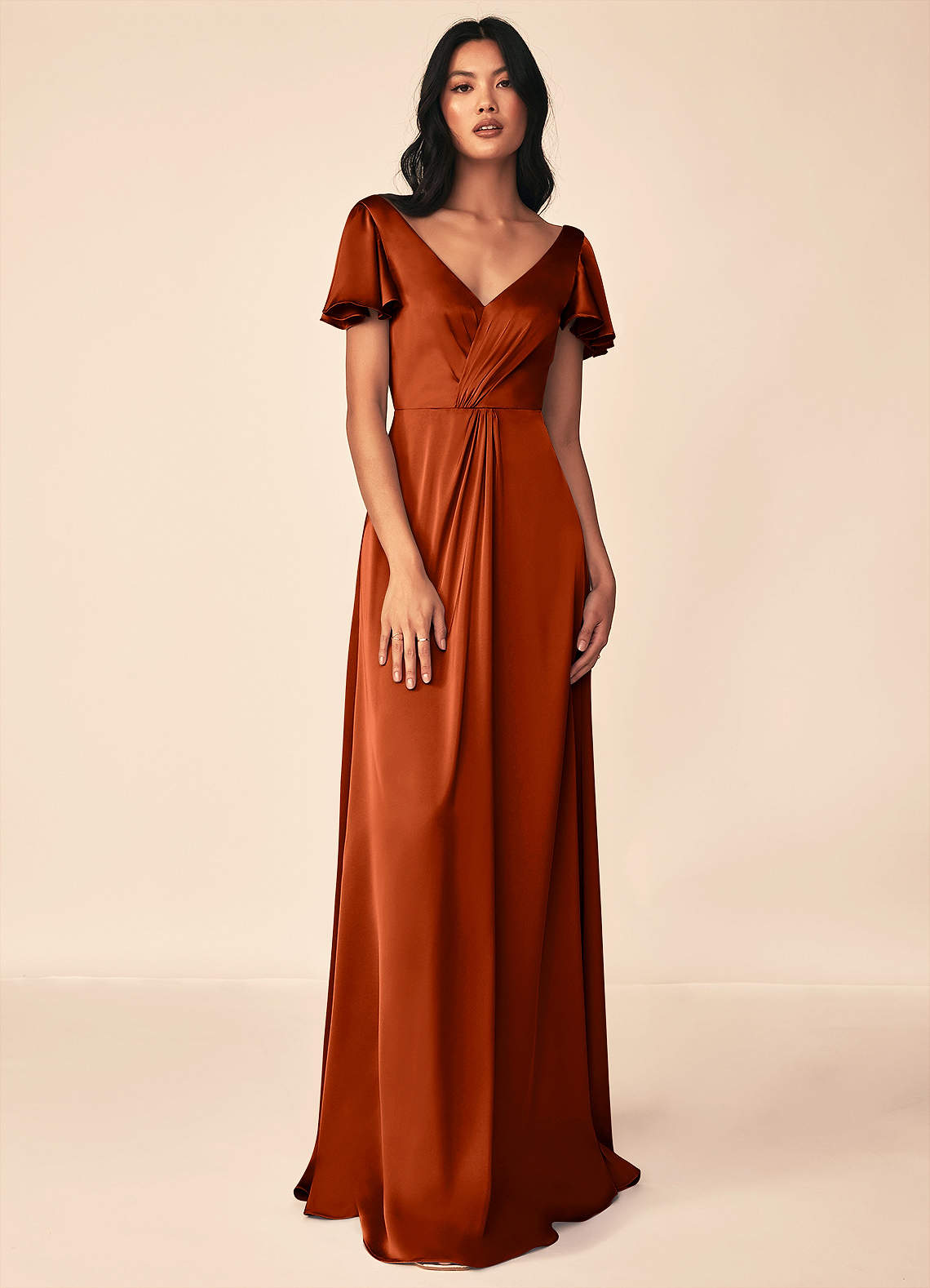 Azazie Soren Stretch Satin Dress Paprika Bridesmaid Dresses | Azazie