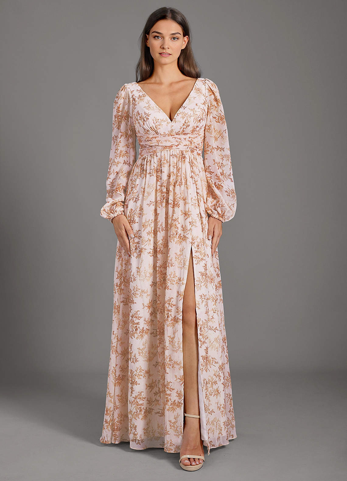 Azazie Norah Pink Fern Floral Bridesmaid Dresses | Azazie